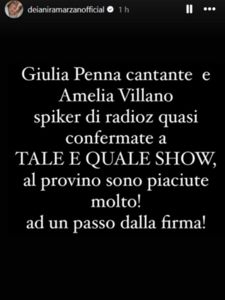 "Tale e Quale Show", Amelia Villano e Giulia Penna concorrenti? L ...
